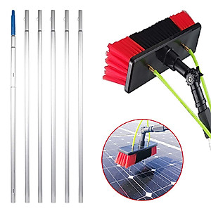 26 Feet Reach Solar Panel Cleaning Brush & Pole Water Fed Pole Kit,Suitable for high Windows Cleaning, Solar photovoltaic Panel Cleaning and Cleaning Cars Trucks Vans caravans Windows