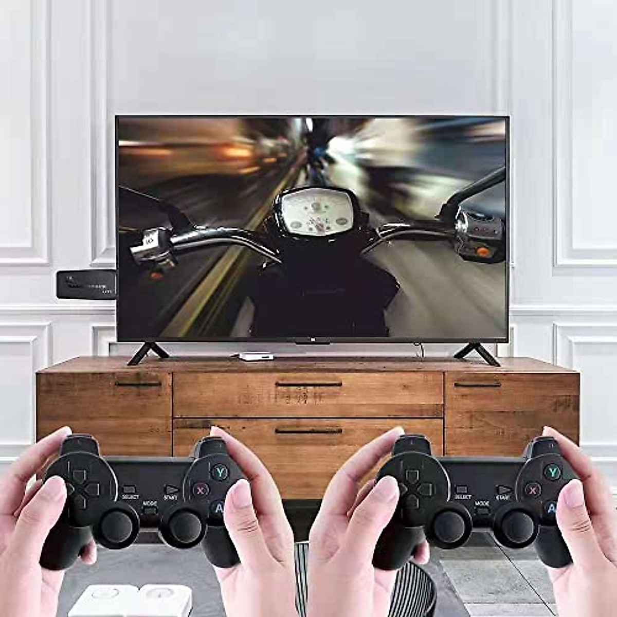 Wireless Retro Game Console, Plug and Play Nostalgia Video Game Stick Built in 10000+ Games, 9 Classic Emulators, 4K High Definition HDMI Output for TV with Dual 2.4G Wireless Controllers (64G