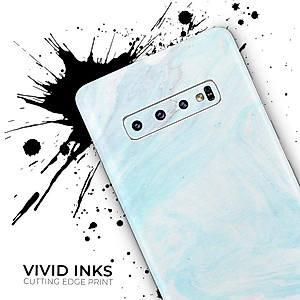 DesignSkinz Mixtured Blue v9 Textured Marble Protective Vinyl Decal Wrap Skin Cover Compatible with The Samsung Galaxy S20 (Screen Trim & Back Glass Skin)