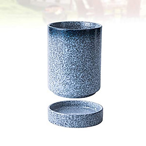 Organizer Box Silverware Ceramic Utensil Holder Shelf Rack Stand Countertop Kitchen Utensil Organizer Flatware Drying Basket for Forks Spoon Chopsticks Blue Utensils