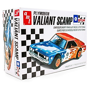 AMT Plymouth Valiant Scamp - Chrysler Short-Track Late Model Sportsman - 1/25 Scale Model Kit - Buildable Vintage Vehicles for Kids and Adults