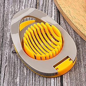 Egg Slicer for Hard Boiled Eggs, Egg Cutter Strawberry Slicer, Heavy Duty Stainless Steel Wire Egg Cutter for Hard Boiled Eggs/Soft Fruits/Butter/Mushroom by Meboltpan (Yellow)