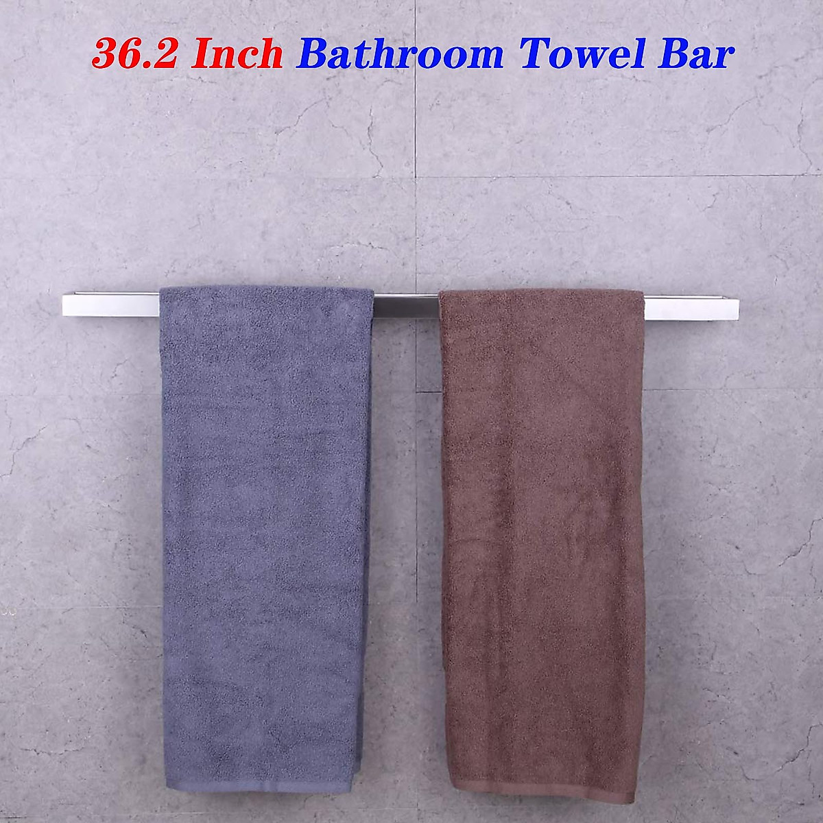GERZWY 36-Inch Bathroom Towel Bar Stainless Steel Bath Towel Bar Modern Style Wall Mount Brushed Finish HG17703-LS