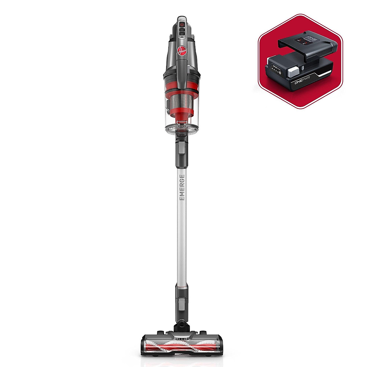 Hoover ONEPWR WindTunnel Emerge Cordless Lightweight Stick Vacuum Cleaner, BH53600V, Silver