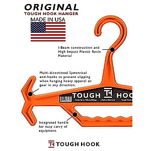 Tough Hook Original Hanger Max Pack Set of 4 | 2 Grey and 2 Black |USA Made | Multi Pack