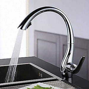 Y-LKUN Taps Modern Kitchen Sink Basin Mixer Tap Single Handle Sink Mixer Tap Pull-Out Faucet Sink Can Rotate Single Handle Single Hole Faucet
