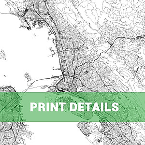 Dear Mapper Oakland United States View Abstract Road Modern Map Art Minimalist Painting Black and White Canvas Line Art Print Poster Art Line Paintings Home Decor (Set of 3 Unframed) (16x24inch)