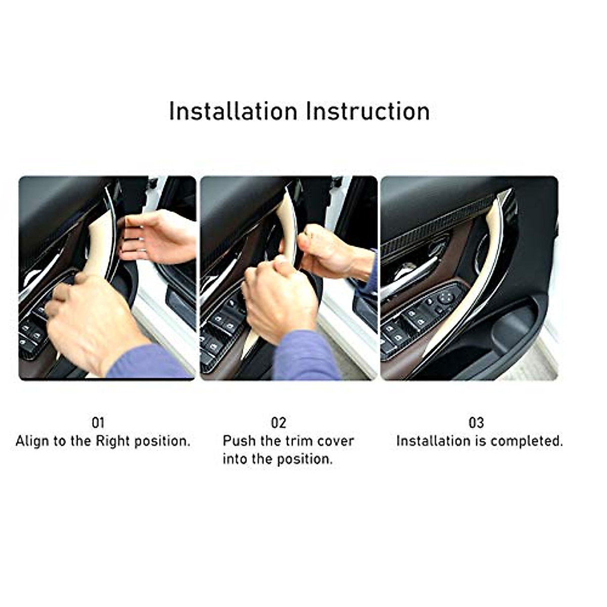 Jaronx 2PCS Door Handle Covers Compatible with BMW 3 Series 4 Series Driver Side &Passenger Side Door Pull Handle Covers (Compatible with BMW 320i,328i,330i,335i F30/F31 and 428i, 435i F32/F36)(Black)