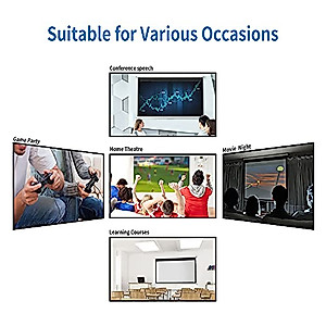 TRMESIA Projector Screen Pull Down 72inch Manual Projection Screen 16:9 Movie Projector Screen for Home Theater Wall Mounted Screen for Indoor Outdoor Movie Night