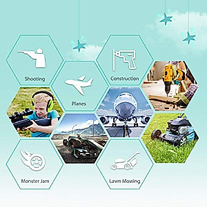 Dr.meter Ear Muffs for Noise Reduction, Green+Blue