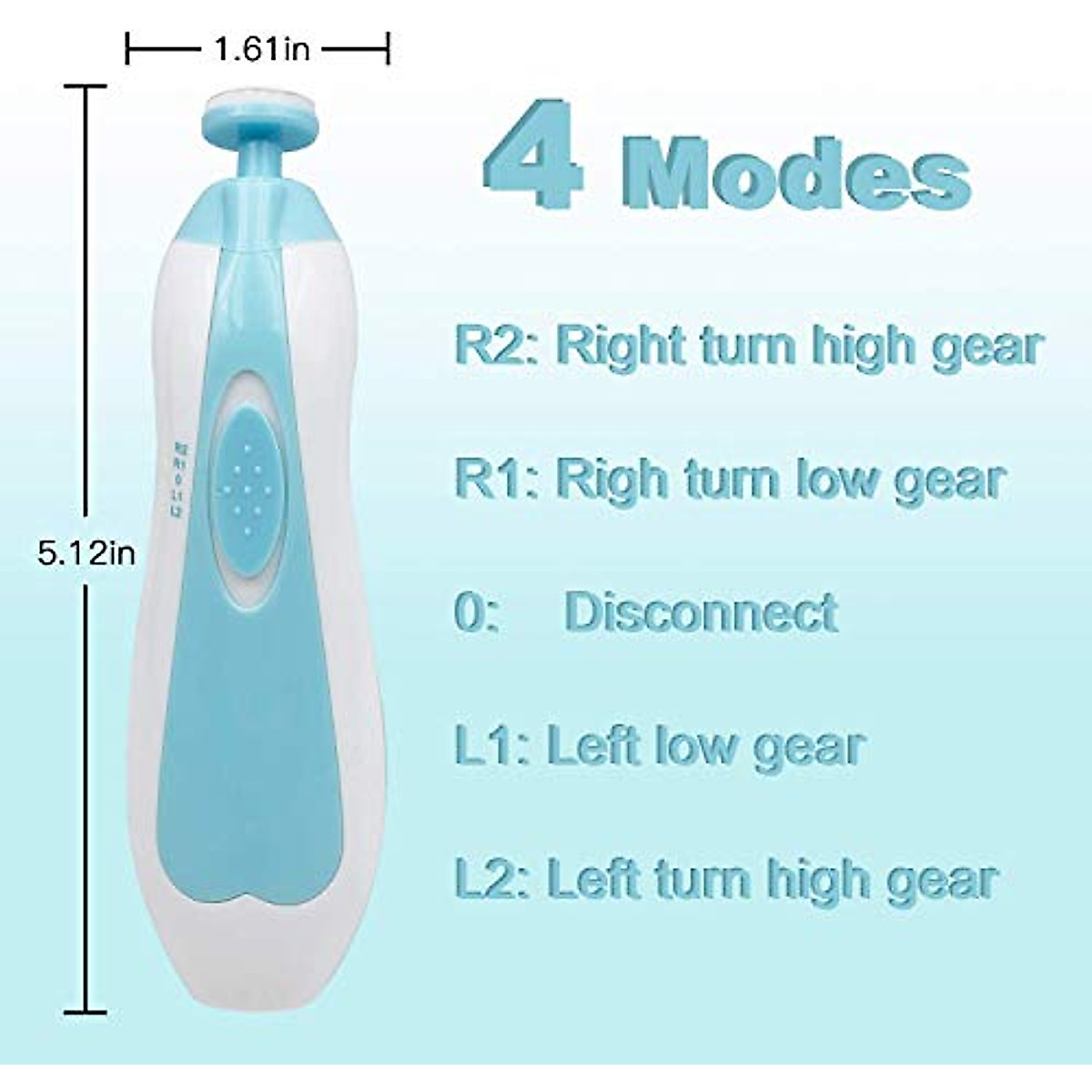 Baby Nail Trimmer File with Light Safe Electric Nail Clippers Kit for Newborn Infant Toddler Kids Toes and Fingernails Care, Polish and Trim Battery Operated (AA)