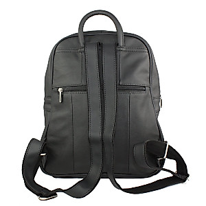 Genuine Leather Backpack Handbag Purse Sling Shoulder Bag Medium Size Black