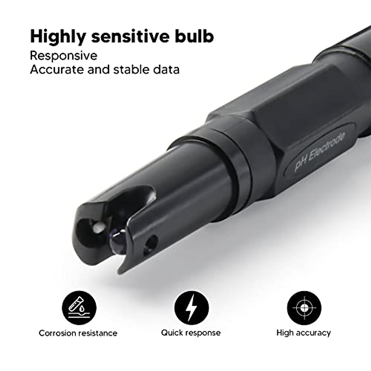 PH Probe Sensor, 0.00-14.00 PH Lightweight Professional PH Electrode Accurate Measurement for Swimming Pool (1.2m)