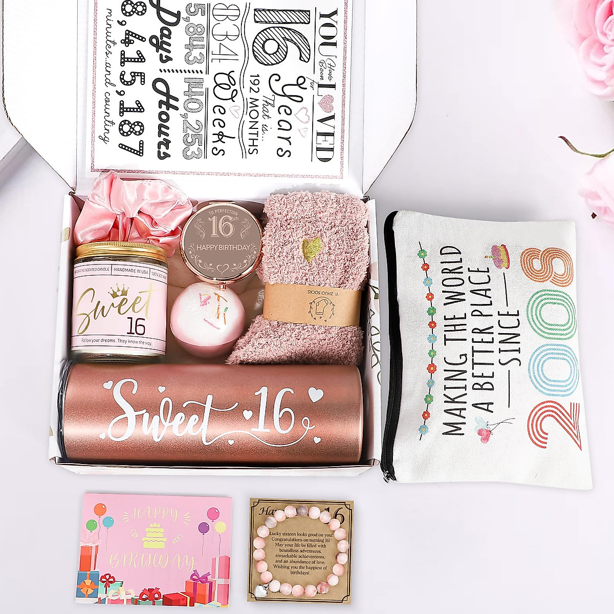 16th Birthday Gifts for Girls, Sweet 16 Birthday Gift Ideas, 10 Pieces Unique 16th Birthday Gifts for Daughter, Niece, Granddaughter, 16th Birthday Gifts for Her, Happy 16 16th Birthday Gifts