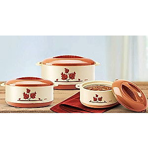 Milton Orchid Insulated Plastic Casserole Gift Set, 3-Pieces, Light Brown