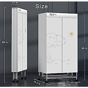 Portable Dryer, New Lock Tube Clothes Dryer, 1000W Electric Dryer, Double-layer Foldable Portable Dryer for Apartments