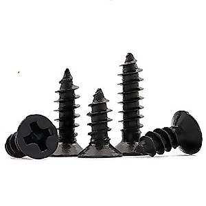 WAAZVXS 100pcs Self Tapping Screws M1.7 M2 M2.3 M2.6 M3 Laptop Screws Computer Screws Small Pan Head Black Carbon Steel (Color : 5mm, Size : M1.7)