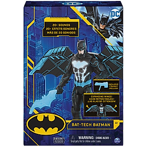 DC Comics Batman Bat-Tech 12-inch Deluxe Action Figure with Expanding Wings, Lights and Over 20 Sounds, Kids Toys for Boys