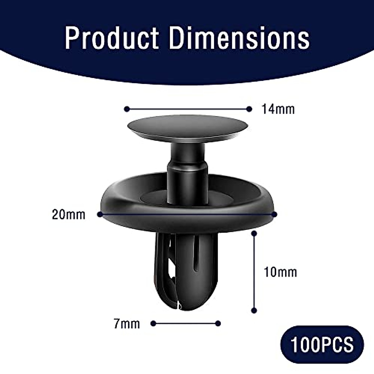 100PCS Car Clips Fasteners,Premium Nylon Push-in Fender Liner Clips for Car Accessories Replacement,Universal Car Push Retainer Clips #90467-07201 Compatible with Lexus Toyota Corolla