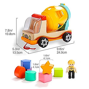 TOP BRIGHT Wooden Shape Sorter Toys for Toddlers Learning Sort and Match for 2 Year Old