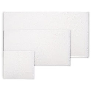 GOLD TEXTILES Fantasy Collection Premium Bathroom Towel Set Includes Oversized Bath Towel (27x54) - Hand Towel (16x30) 2 washcloths (13x13) - Perfect for Gift, Home,Hotel –Lightweight(White, Elegance)