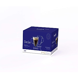 JoyJolt Declan Irish Double Wall Insulated Glass Espresso Mugs (Set of 2) -5-Ounces.