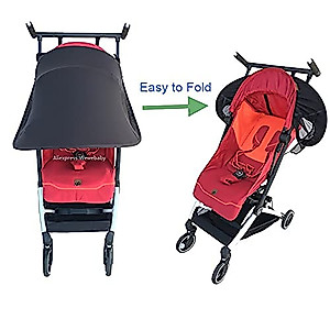 50+UPF Sunshade Extension Compatible with GB Pockit+ All City,Sun Visor UV Protect for Baby Stroller,Baby Stroller Summer Accessories, SUN002