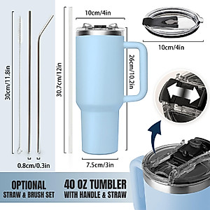 Personalized 40 Oz Tumbler with Handle and Straw Lid, Custom Stainless Steel Water Bottle Travel Mug with Names, Personalized Birthday Gifts for Mom Women Men Friend,Christmas (40 engraved)