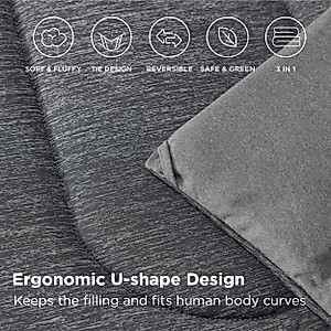 Bedsure Full Comforter Set - Cooling and Warm Bed Set, Dark Grey Reversible Bedding for All Season, 3 Pieces, 1 Full Size Comforter (82"x88") and 2 Pillow Cases (20"x26")