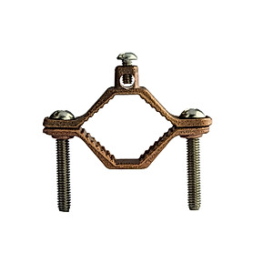 NSi Industries G-2-SDB-SB Heavy Duty Direct Burial Bronze Ground Clamp for 1.25"-2" Pipe, Silicon Bronze Hardware