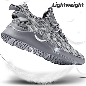 ZMBCYG Womens Running Shoes Tennis Shoes Lightweight Breathable Non Slip Walking Sneakers Grey Womens Size 8