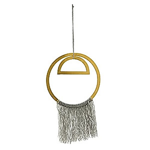 Main + Mesa Round Metal Wall Hanging with Tassel, Gold