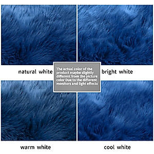 Faux Fur Rug for Bedroom, Fluffy Runner Rugs Soft Sheepskin Rug Sofa Couch Seat Cushion, 2x6ft Dark Blue Plush Area Rug Shag Rugs Floor Carpets for Nursery Bedside, Cute Shaggy Fuzzy Home Decor