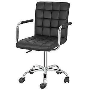 JTSQ Modern Home Office Desk Chairs with Wheels/Armless 360° Swivel Black Gaming Chair Office Chair Gaming Desk Computer Chair High Chair Home Office Desk Chairs Office Chairs Home Office