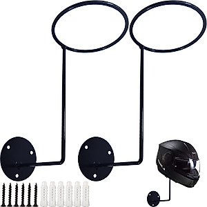 GXXMEI 2PCS Motorcycle Accessories Helmet Holder, Metal Stand Wall Mounted Hanger Rack for Jacket,Coats,Hats,Dancing Masks,Ball Back for Basketball,Football,Volleyball