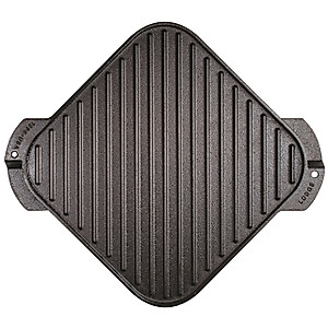 Lodge LSRG3 Cast Iron Single-Burner Reversible Grill/Griddle, 10.5-inch