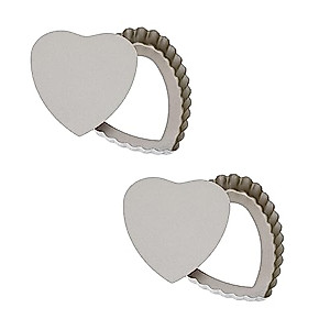 Cabilock Pancake Mold Cake Pan 2pcs Heart Mold Pan Oven Roasting Pan Baking Pan Kitchen Baking Tool Carbon Steel Golden Casserole Cheesecake Heart Shaped Cake Pans
