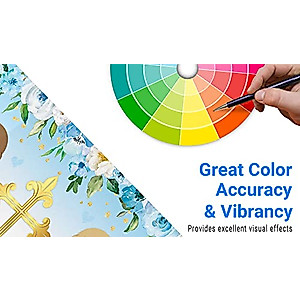 Funnytree 118" x 95" Mi Bautizo Backdrop God Bless First Holy Communion Baptism Christening Boy Party Supplies Baby Shower Angel Flower Background Banner Decor Favors Photobooth Props Gifts Fabric