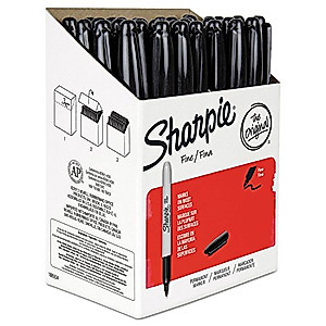 SHARPIE 1884739 Fine Point Permanent Marker Black 36/Pack