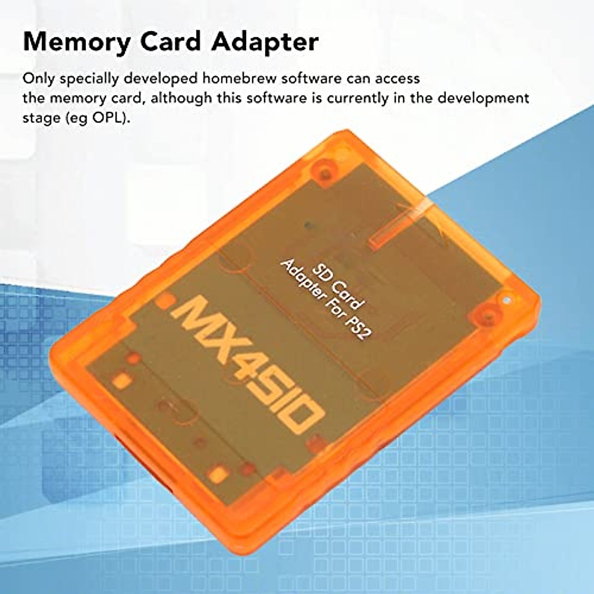 Zunate PS2 MX4SIO SIO2SD Reader Adapter, Hand Made Stable Replacement MX4SIO TF Adapter for PS2(Orange)