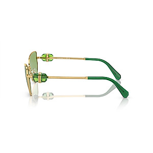 SWAROVSKI SK7003 Sunglasses, Gold/Dark Green, 57 mm