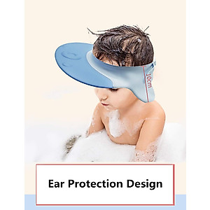 Bath Shower Visor Protection Soft Cap for Shower and Bath Time Safety for Toddlers, Baby and Children Above 6 Months (Blue)