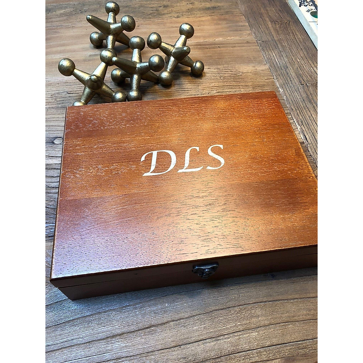 WE Games Custom Engraved Wooden Shut The Box Game with Lid