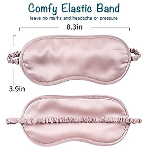 LULUSILK Mulberry Silk Sleep Eye Mask & Blindfold with Elastic Strap/Headband, Soft Eye Cover Eyeshade for Night Sleeping, Travel, Nap(Pink)