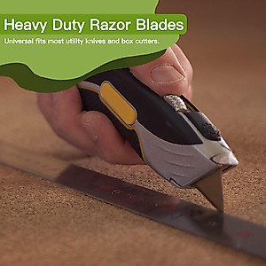 suiwotin 30pcs Utility Knife Blades, Heavy Duty SK5 Steel Razor Blades for Utility Knives, Box Cutter, Carpet, Roofing