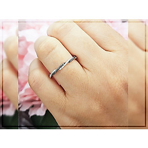 Dazzlingrock Collection 0.25 Cttw Round Black & White Diamond Swirl Stackable Ring for Women in 14K Solid White Gold, Size 7