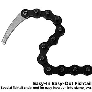 Locking Chain Pliers, Removable 48″ Chain, Holds Up To 14" Diameter Pipes, Unique Easy Open Crank Handle, Quick Release Trigger, PFC1048, Strong Hand Tools