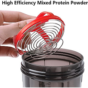 Protein Shaker Bottle for Protein Mixes, 17 OZ, Leak Proof | Easy Clean Up | BPA Free, Tasteless, Safe Material | Measurement in ML & OZ | Shaker Bottles for Protein Mixes (Red)