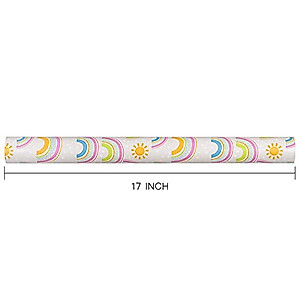 WRAPAHOLIC Reversible Wrapping Paper - Mini Roll - 17 Inch X 33 Feet - Rainbows Design, Perfect for Birthday, Party, Holiday, Wedding, Baby Shower