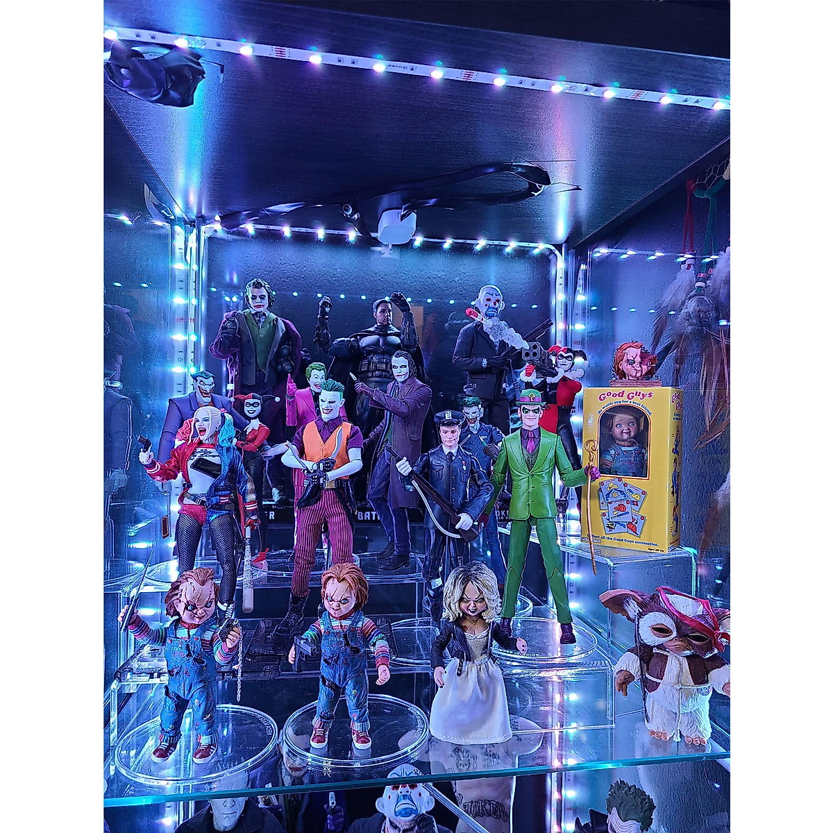 ANDGOO Display Risers, 6 Pcs Rectangular Clear Acrylic Showcase Collectibles Display Stands Suitable for Retail Shoe Showcase Jewelry Funko Pop Figures